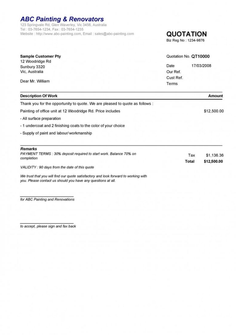 6 Free Construction Quote Templates Free Quotation Templates Estimate 6 Free Construction Quote Templates Free Quotation Templates Estimate